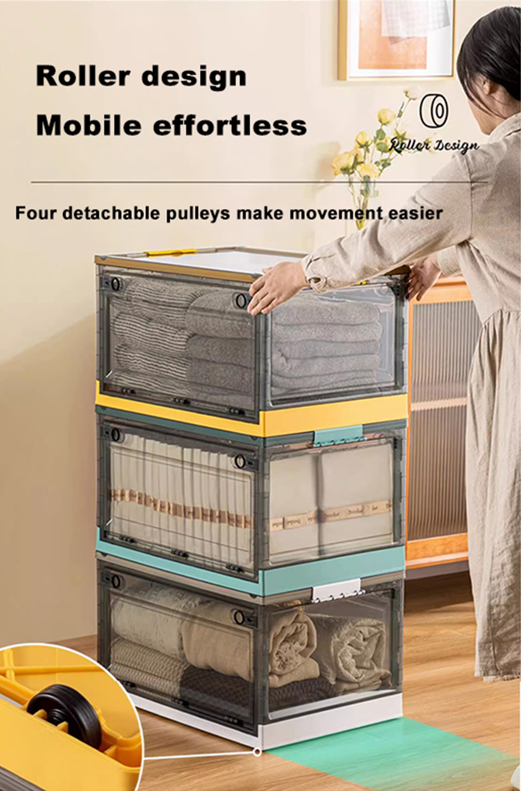 3.19🎁YOUNEED Foldable Storage Box Stackable Clothing Storage Box Large ...