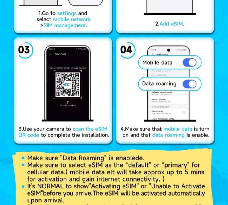SCT China & Hong Kong & Macau eSIM 5G 1-30 Days 1-50GB Unlimited Data eSIM China eSIM Send in ...