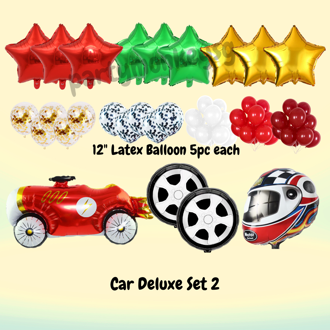 [SG Seller] Cars Theme Balloons Wheel Checkered Balloon Ballon Vintage ...