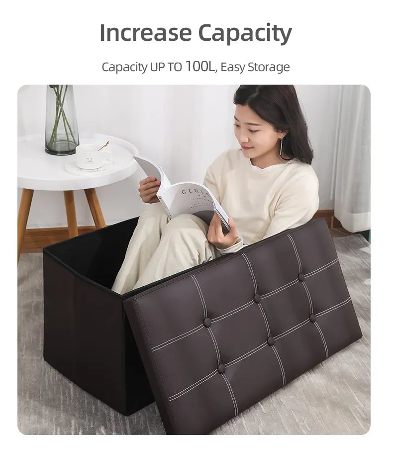 【SG Stock】Sofa Storage Stool Ottoman Foldable Bench storage stool box ...
