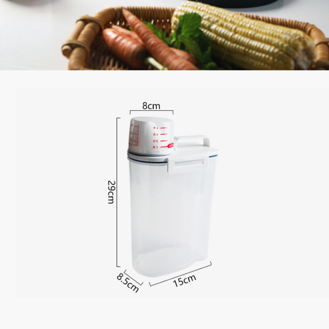 Rice Seal Container Rice Dispenser With Measuring Cup 2KG Kitchen ...