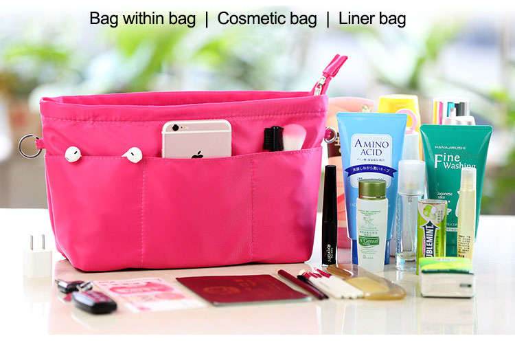 Specool® Nylon Inner Bag Liner bag Purse Organizer Insert with Zipped ...