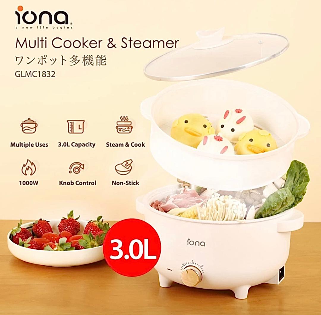Iona 1.5L | 3.0L (Non Stick Ceramic Coated) Multi Purpose Cooker with ...