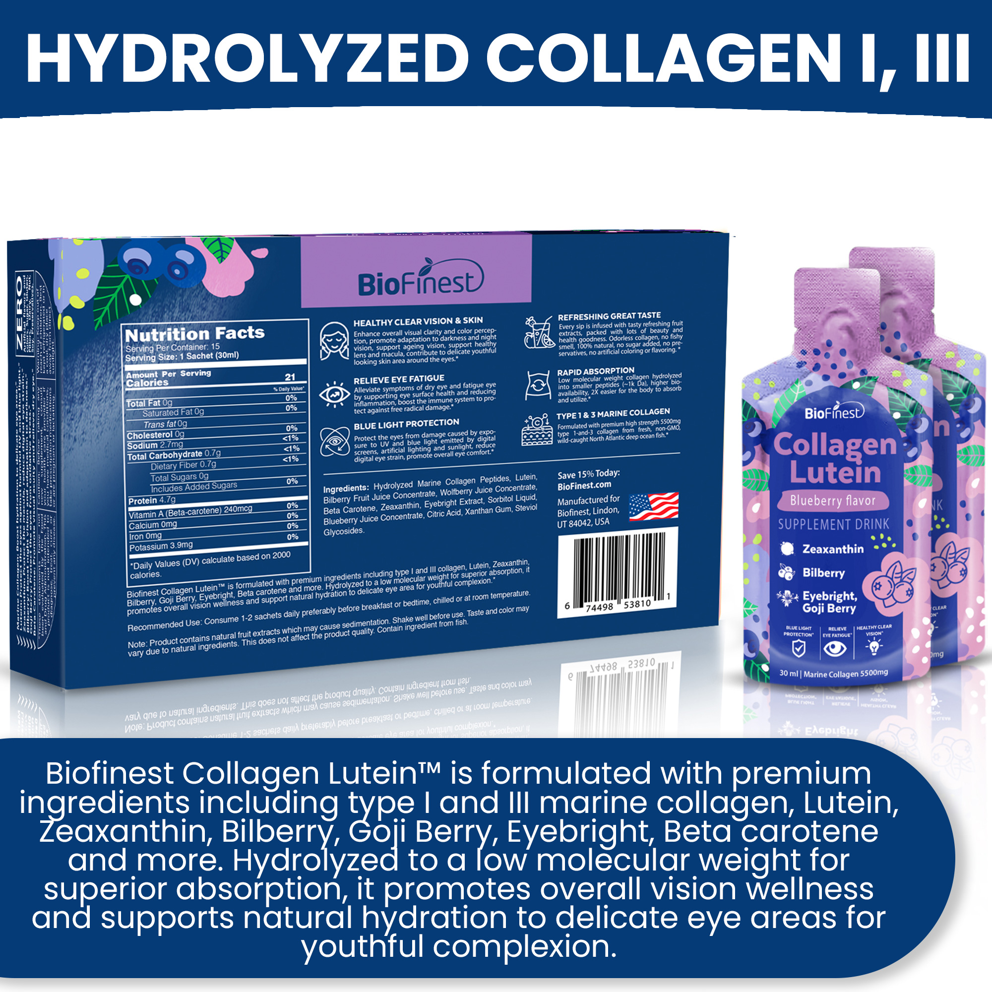 Biofinest Marine Collagen Peptides Drink 5500mg - Beauty Slim Calm ...