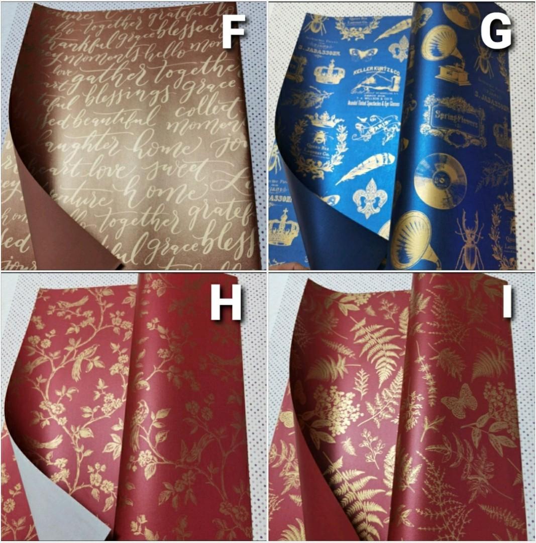 [5 Sheets Bundle] [WRP 04] Wrapping Paper | Gift Wrapper | Metallic ...