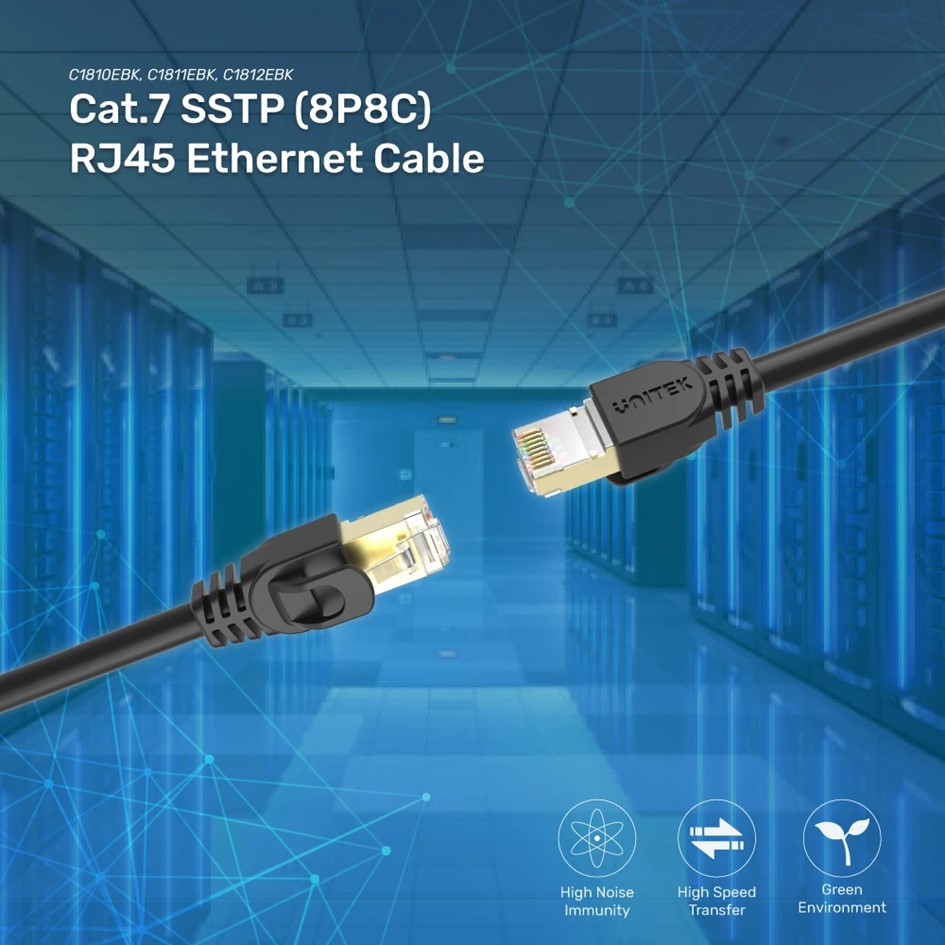 10M /15M /CAT 7 SSTP RJ45 Ethernet Lan Cable / Unitek CAT7 10 Gigabit ...