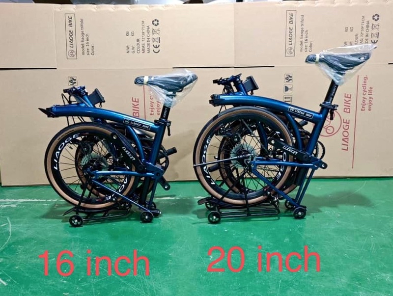 Liaoge888 trifold bike LATEST version 20 inch wheels 9speed compact ...
