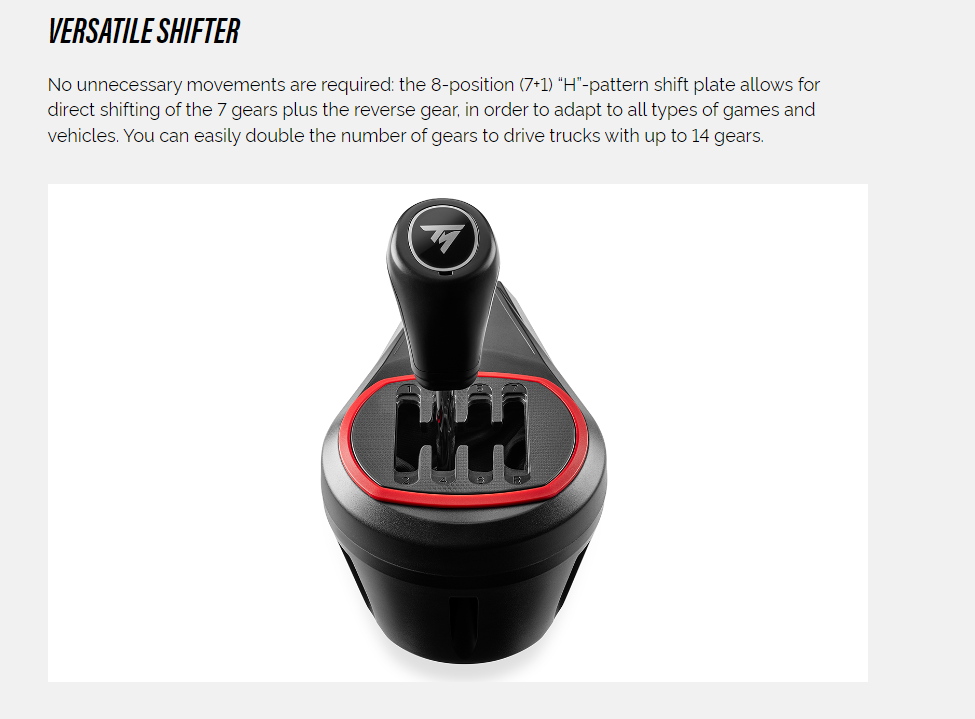 THRUSTMASTER TH8S SHIFTER ADD-ON ALL SHIFT TYPE (1 Year Warranty by Ban ...