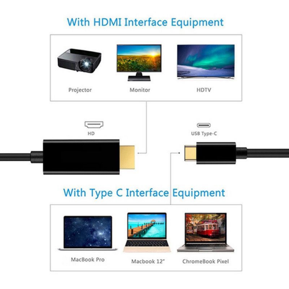 (SG) GenTech USB Type C to DisplayPort 1.4 Cable | 4K60Hz UHD HD ...