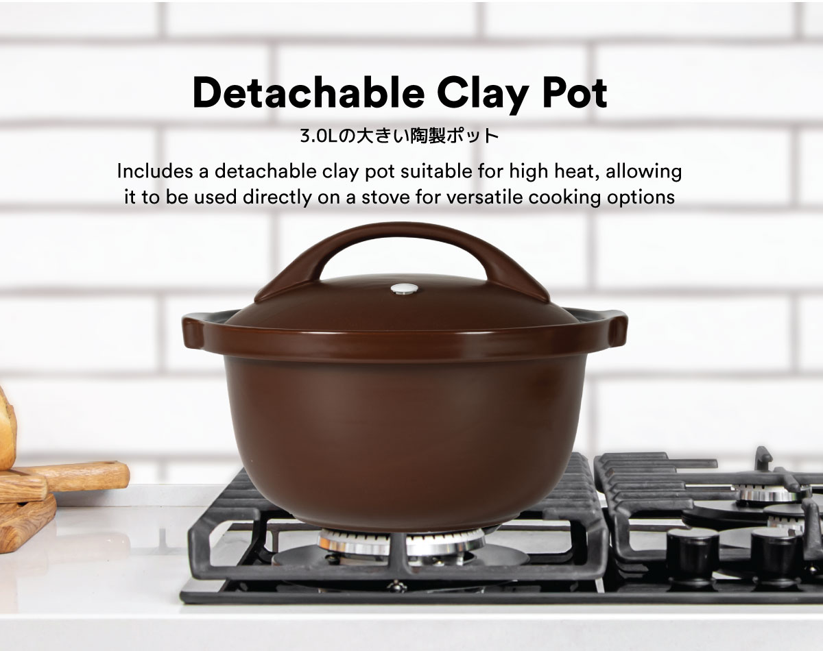 TOYOMI 3.0L High Heat Clay Pot Stew Cooker SC 3036 | Shopee Singapore