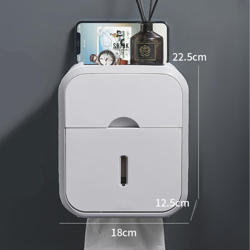 🇸🇬 Ready Stock No Drill Toilet Tissue Paper Roll Holder Cover Drawer ...