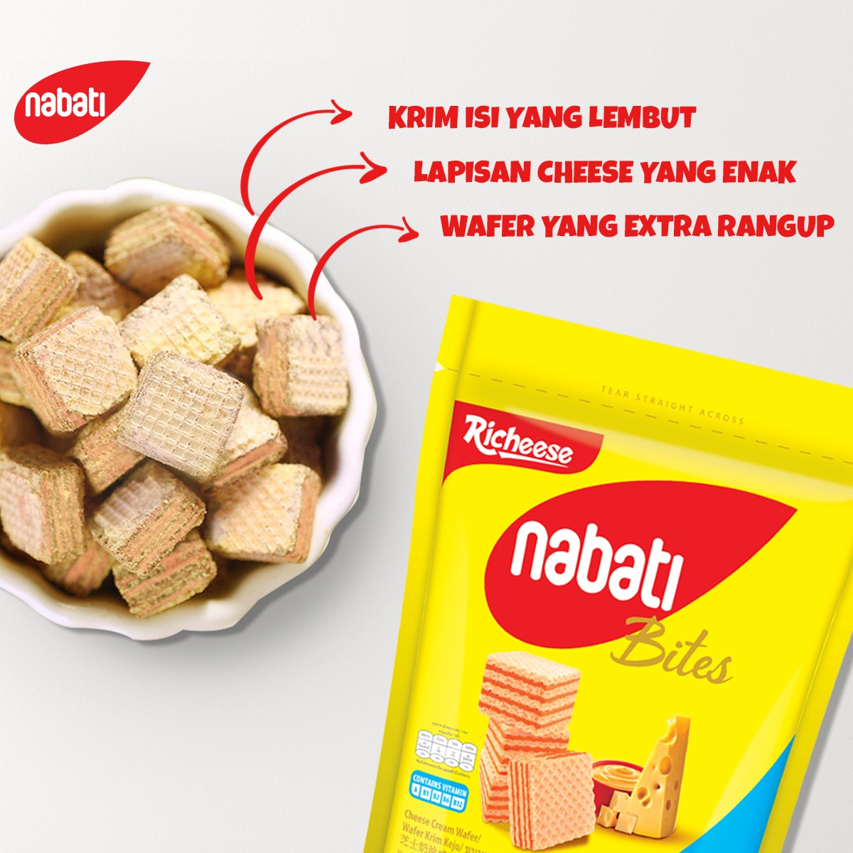 (2 Pack) NABATI Bites Wafer Richeese Richoco Hazelnut Cheese Chocolate ...