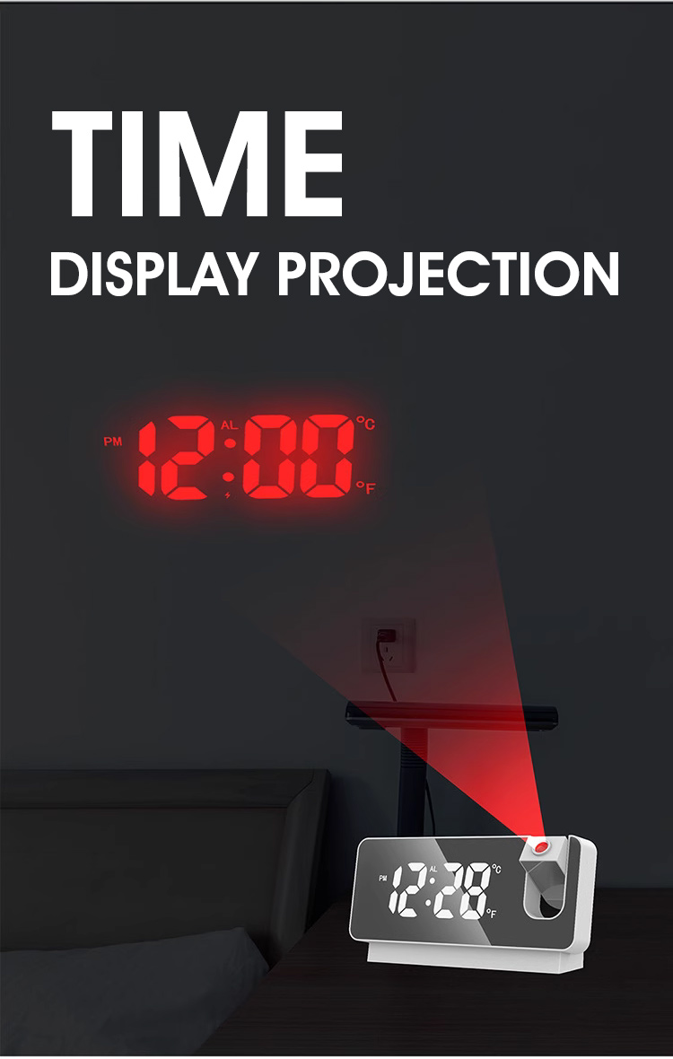 HXR Smart Digital Desk Clock projection Alarm Clock LED Digital ...