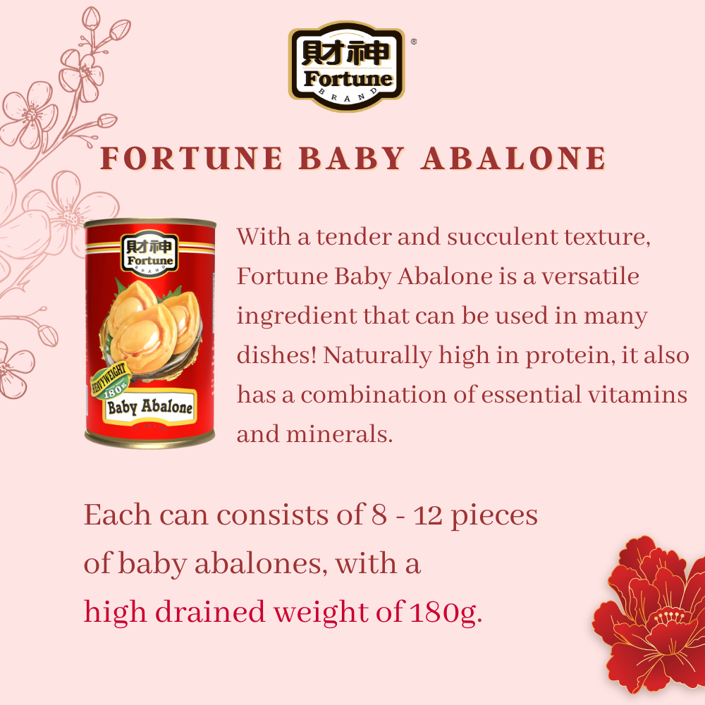 Prosperous Delights 福气满满 - Fortune Baby Abalone 425g (10P, DW: 180g) x 2 + Sea Asparagus 425g x ...