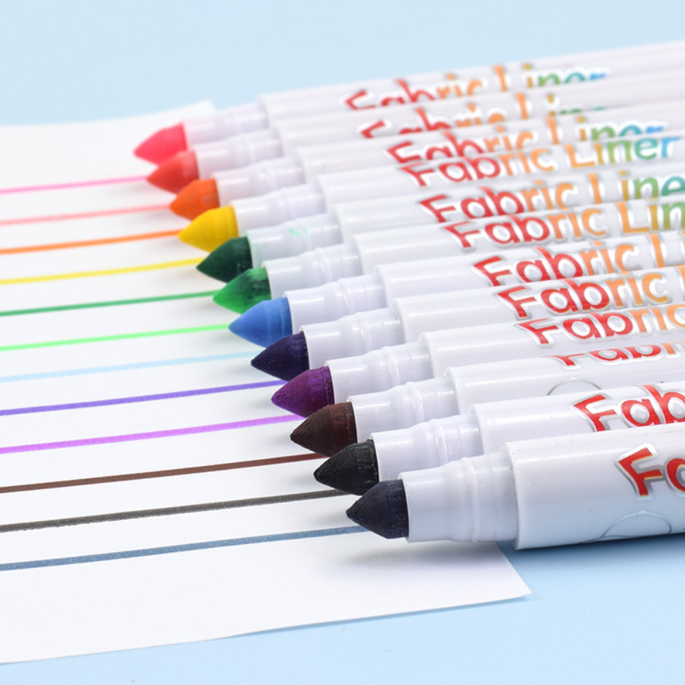 [SG] DitaDot 12 Colour Permanent Fabric Marker Paint Pen Non Fading DIY ...