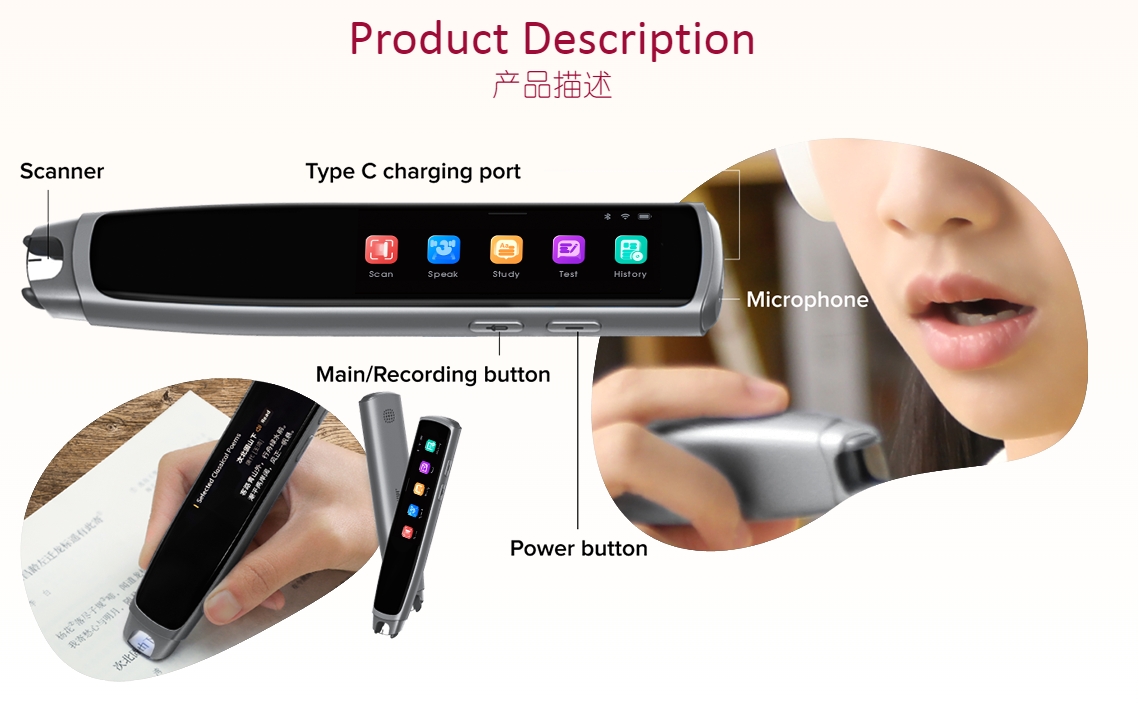 iFLYTEK ET-901 Language Pen - AI-Powered Dictionary Pen, Bilingual Translator, Powerful Learning ...