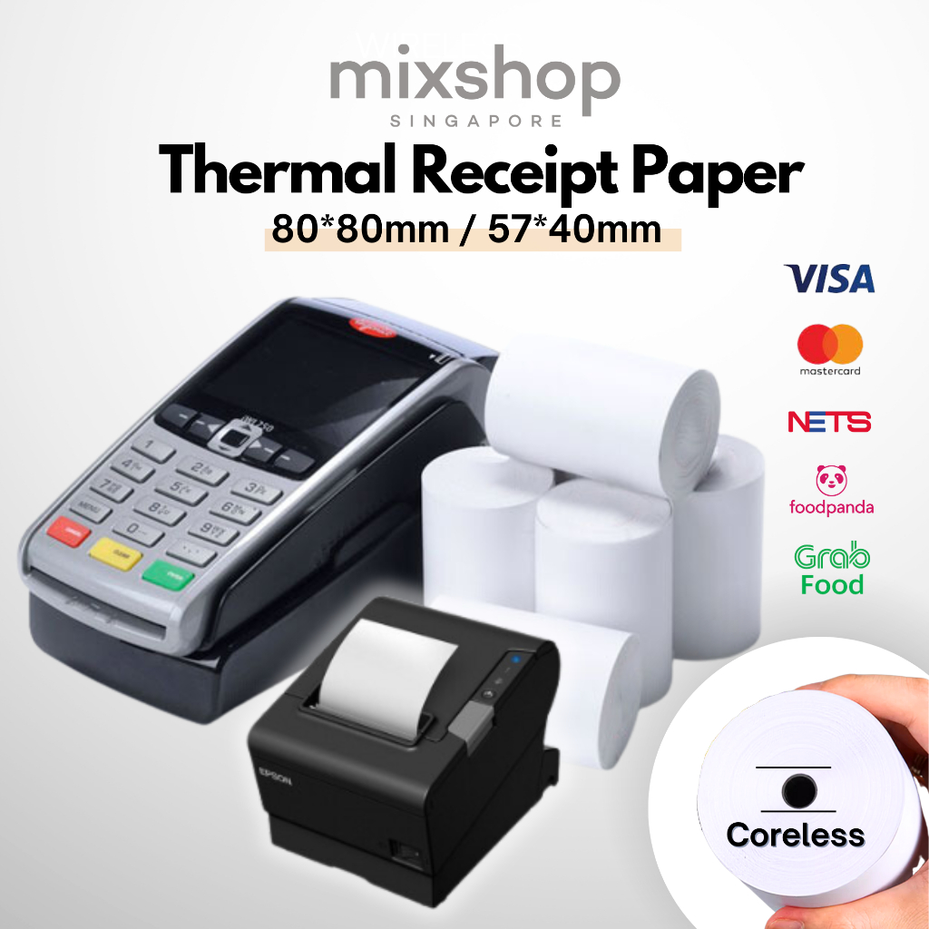 Thermal Paper Roll, Receipt Paper Roll, Credit Card, NETS, Cashier ...