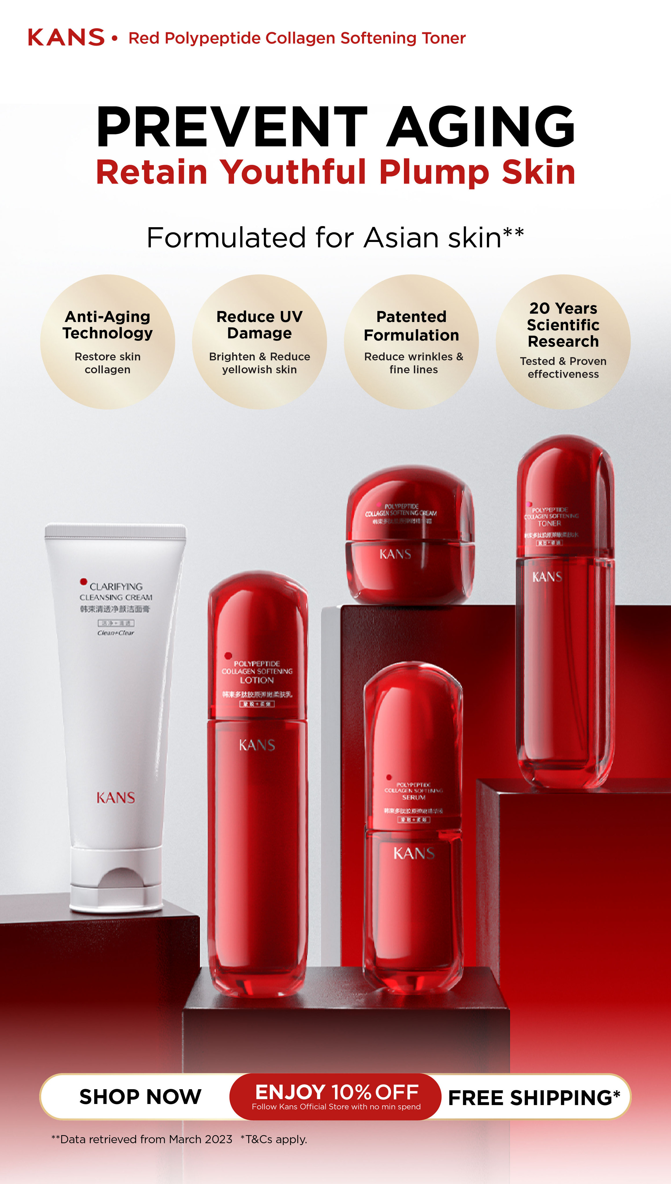 [Buy 1 Get 3 Free] KANS Prevent Aging Red Polypeptide Collagen ...