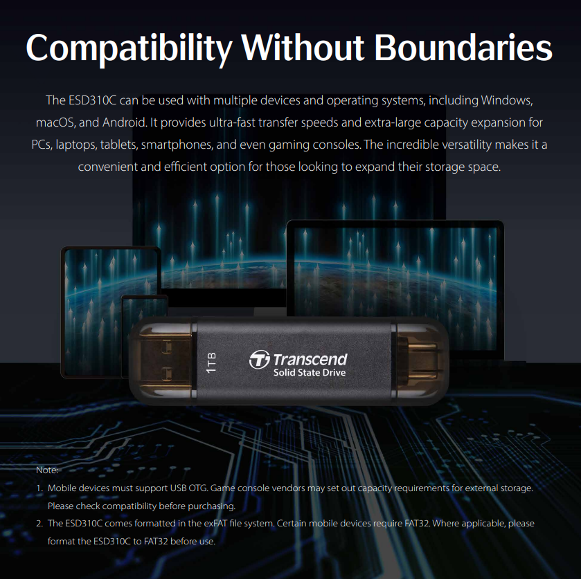 Transcend ESD310S Portable SSD -Silver (512GB/1TB/2TB) | Shopee Singapore