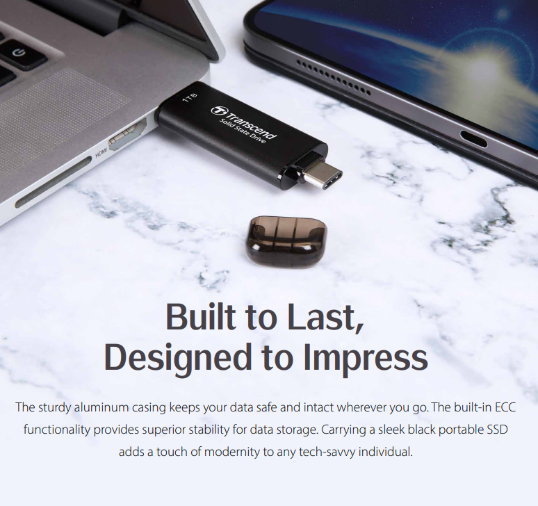 Transcend ESD310S Portable SSD -Silver (512GB/1TB/2TB) | Shopee Singapore