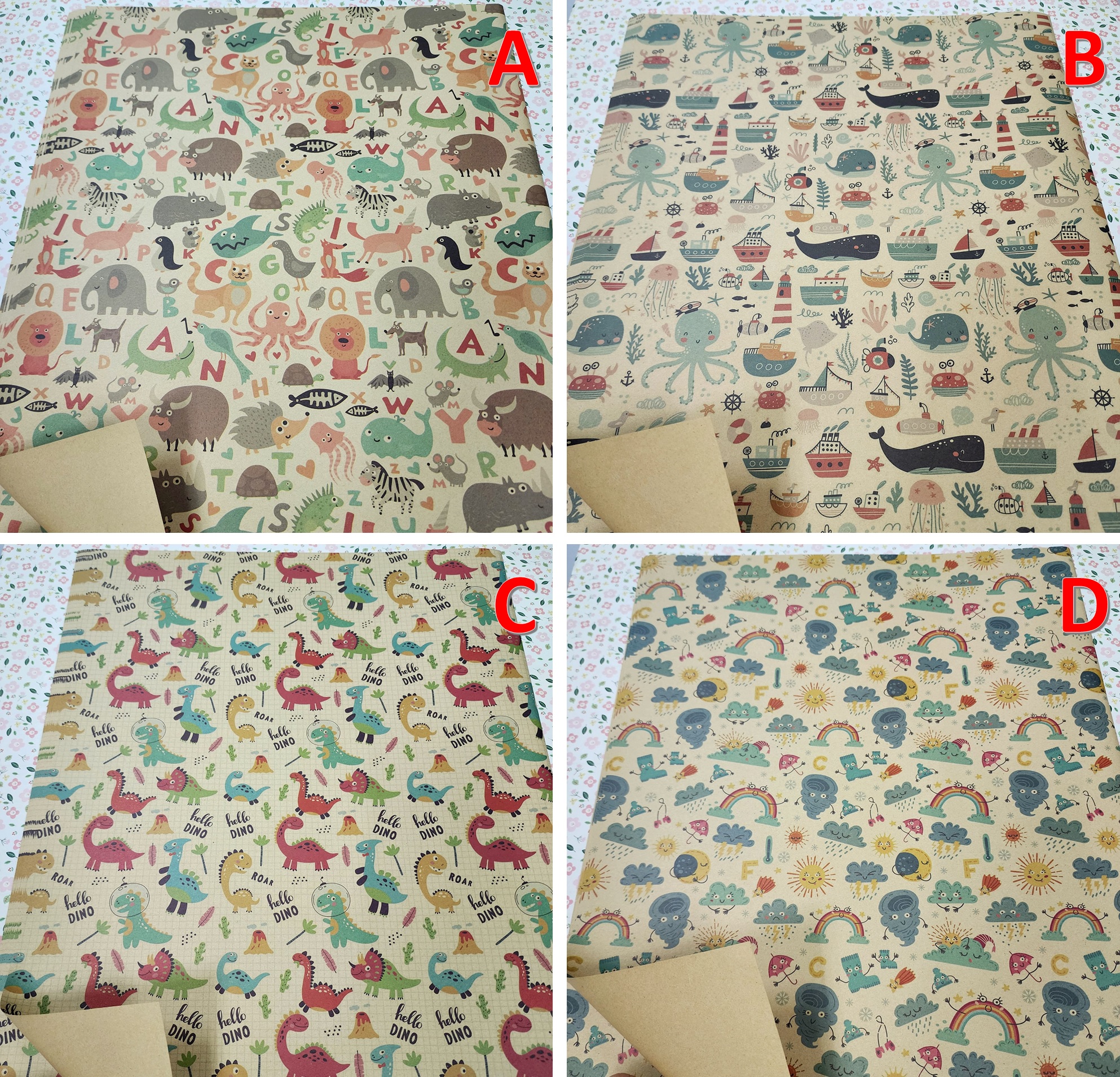 [5 Sheets Bundle] [WRP 21] Wrapping Paper | Gift Wrapper | Kraft ...
