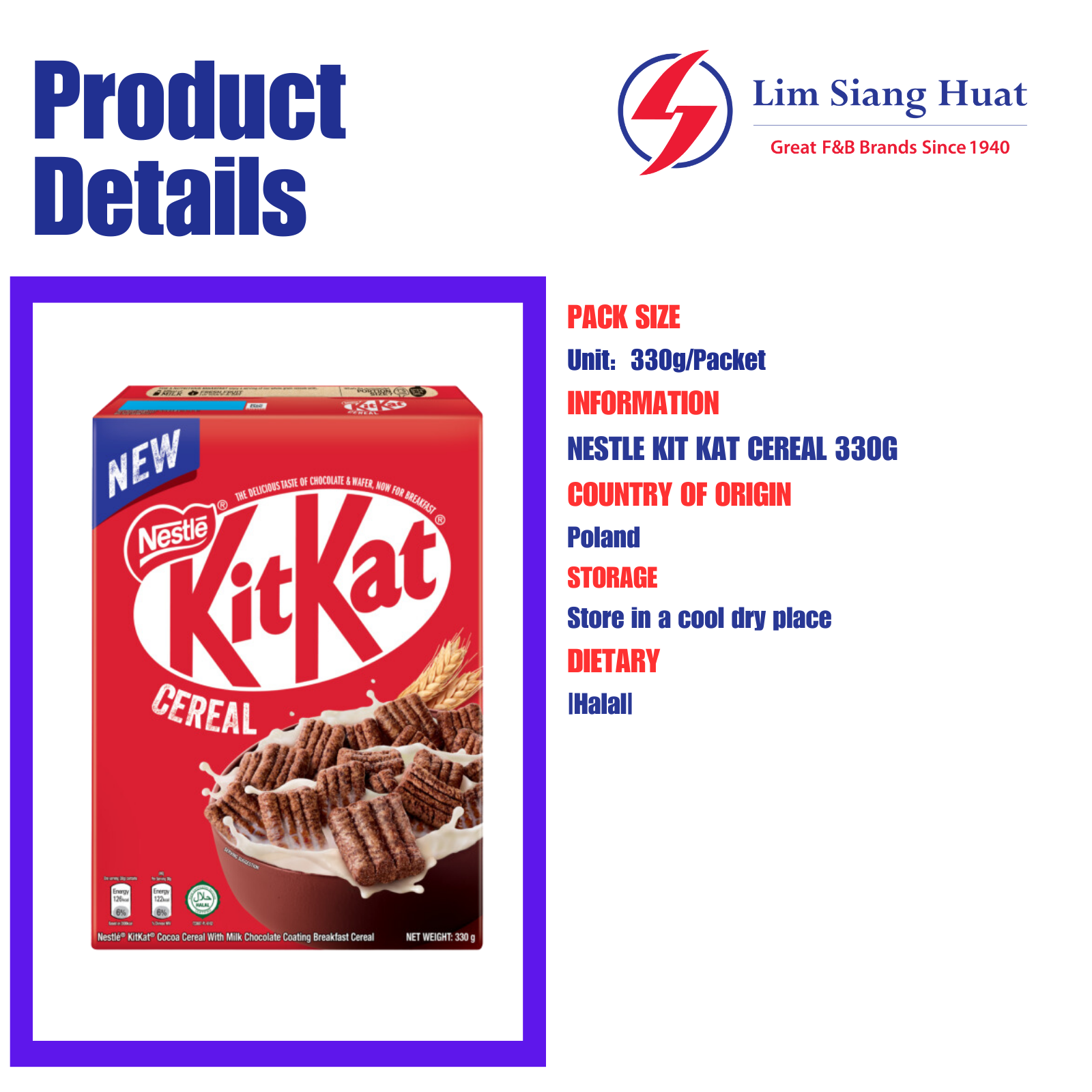 Nestle Kit Kat Cereal 330G | Shopee Singapore