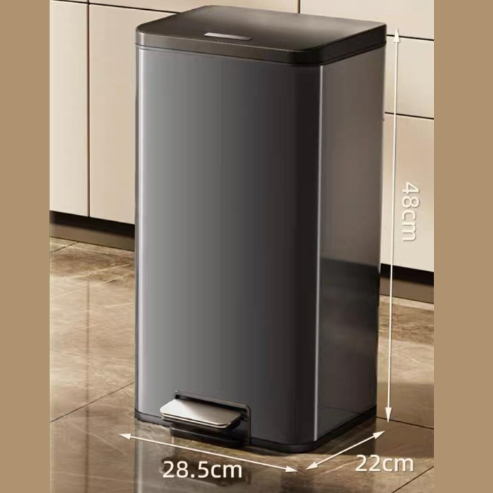 🇸🇬Classy and elegant gold detail stainless steel waste bin / black gold ...