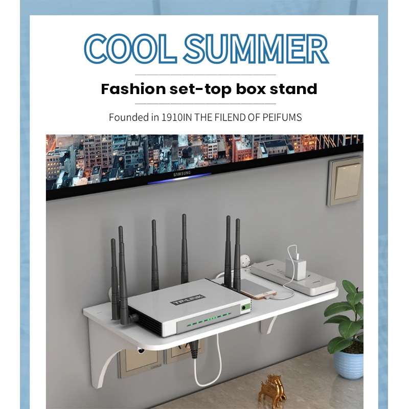 [SG] 39CM Wall Shelf Rack No Drill Wall Mounted Shelf WIFI Router ...