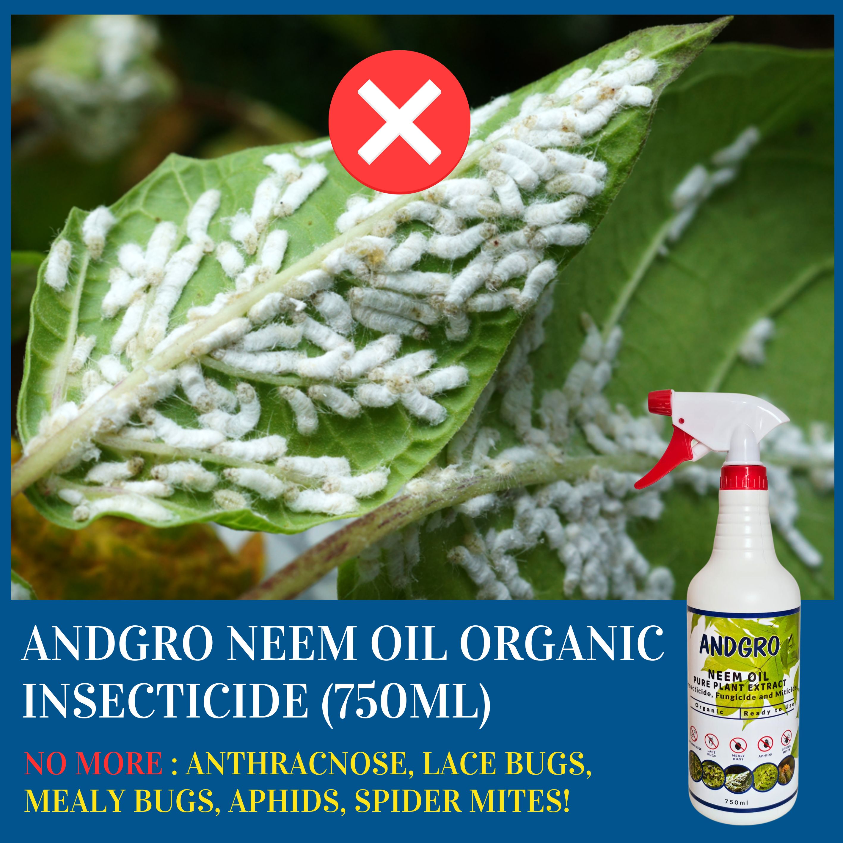 Andgro Neem Oil Organic Insecticide [Fungicide, Miticide, Pest, Aphids ...