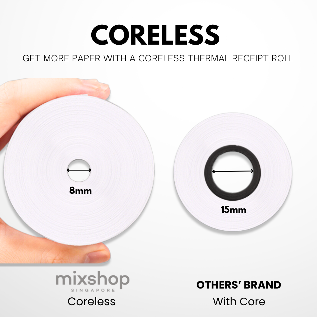 SG Receipt Paper Roll, Thermal Paper Roll, Coreless POS Receipt, Nets ...