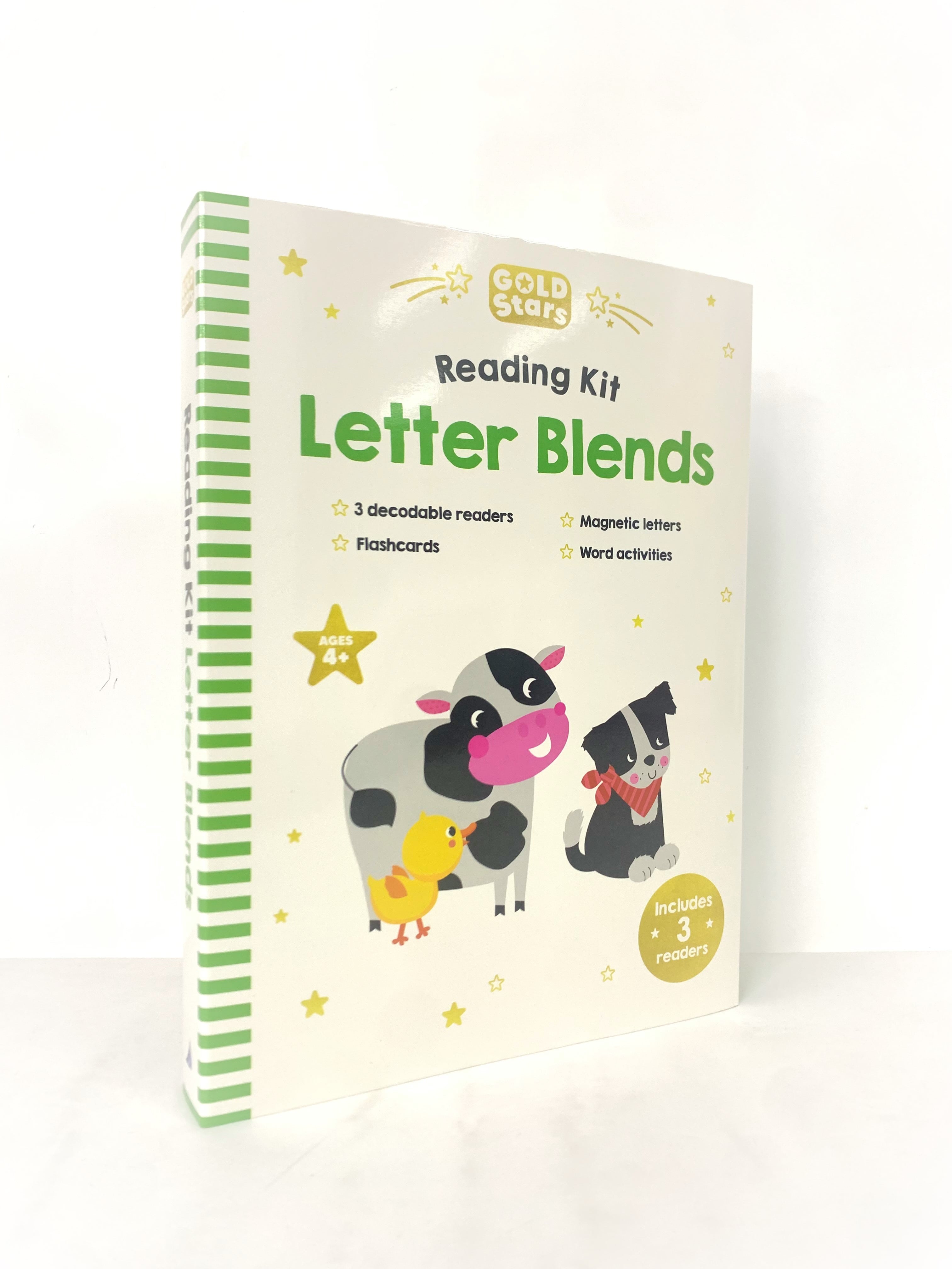 Gold Stars Reading Book & Kit with Letter Blends Flashcards & Magnetic ...