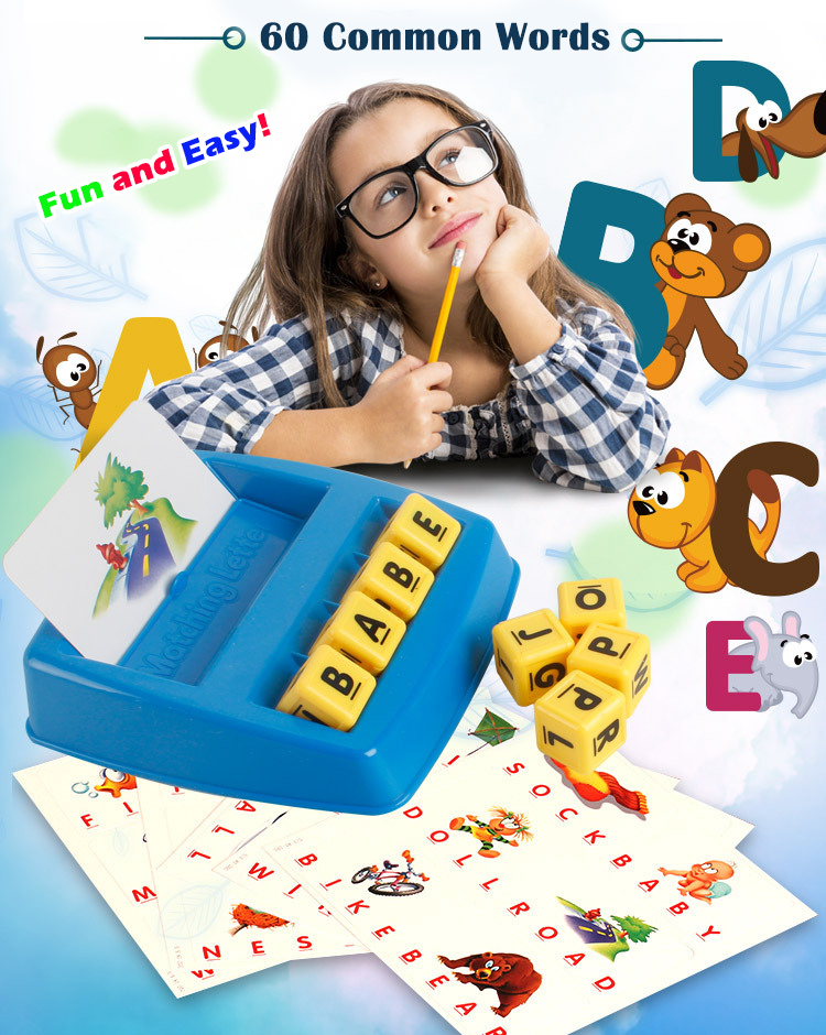 Matching Letter game set, Words Puzzle challenge, Early Learning and ...