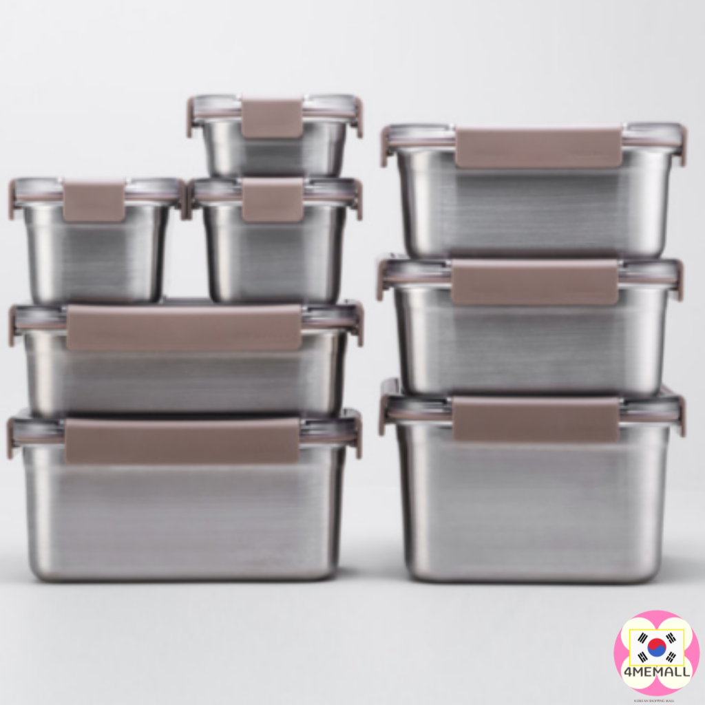 LocknLock Stainless Steel Modular Stainless Steel Airtight Container Food Storage Food Container ...