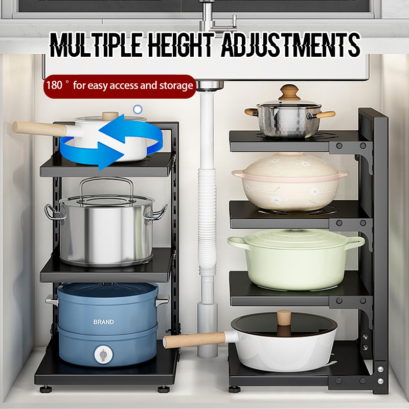 【NDD Delivery】Adjustable Pot Rack Multipurpose Sink Rack Kitchen ...