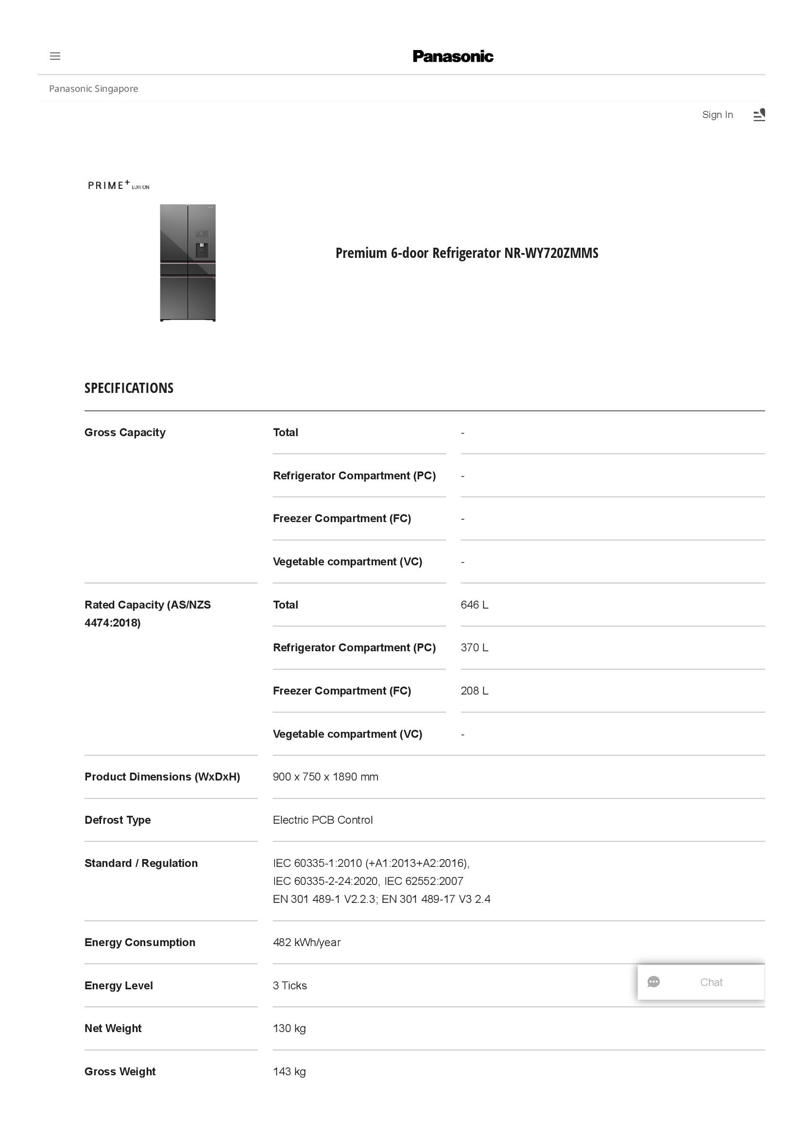 PANASONIC NR-WY720ZMMS 646L 6 DOOR FRIDGE COLOUR: DARK MIRROR ENERGY ...