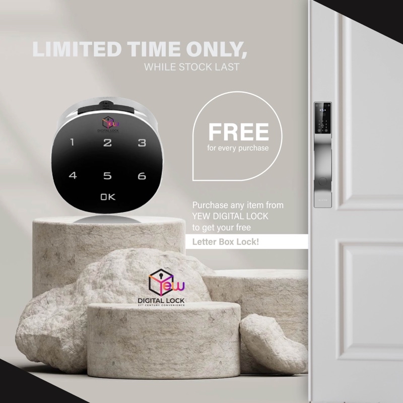 FREE Installation | Yew X9 2024 Version Facial Recogniton Door Digital ...