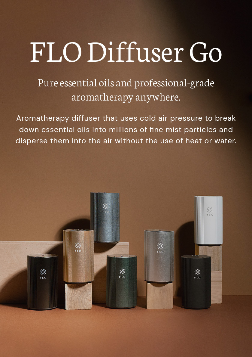 FLO Diffuser Go Aromatic Wood Bundle - Aroma Nebulising Portable Essential Oil Diffuser with 4 ...