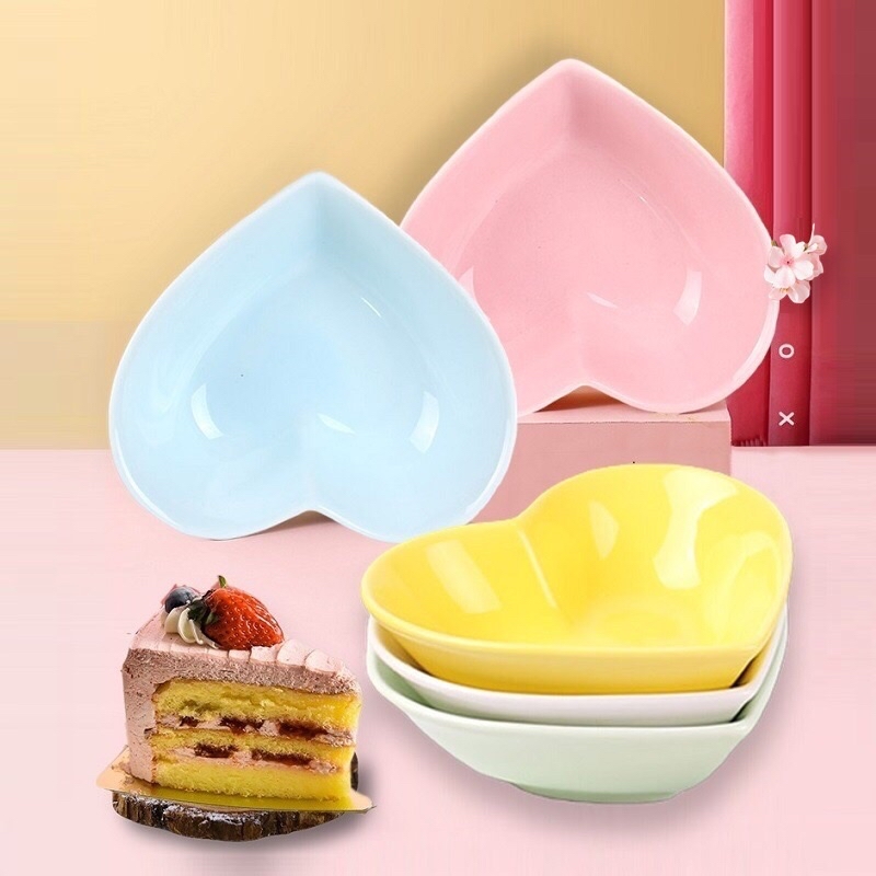 [SG Ready Stocks] Ceramic Heart Shape Dish Bowl Dessert Love Microwave ...