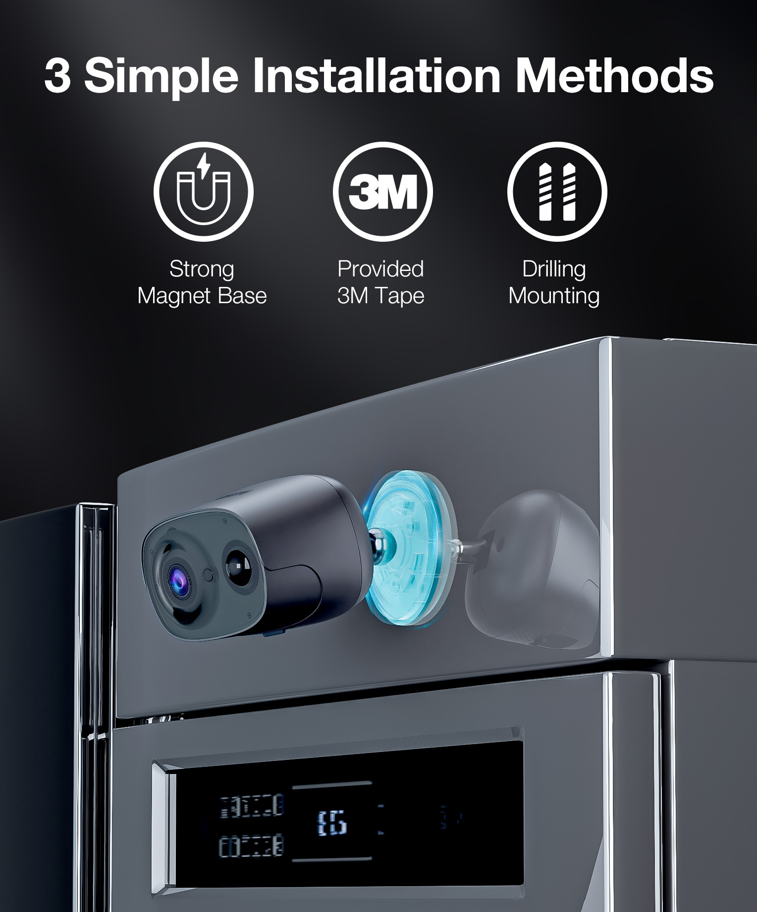 GXM W3 Pro Wireless Security Camera Battery Operate Home CCTV Smart IP ...