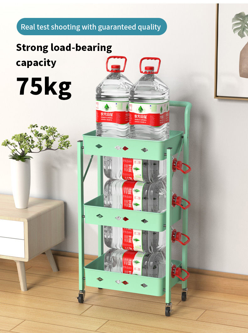 (HOME+) 3 Tier Multi-functional Trolley / Foldable Metal Trolley / Rack ...
