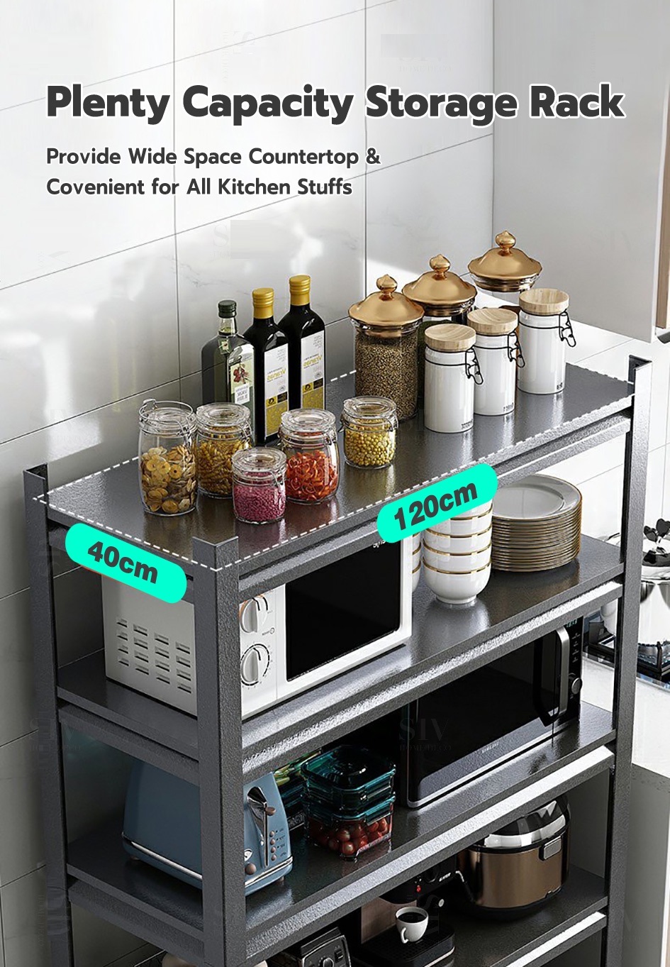 Heavy Duty Metal Rack Boltless Shelf Movable Kitchen Rack Storage Shelf For Kitchen Warehouse ...