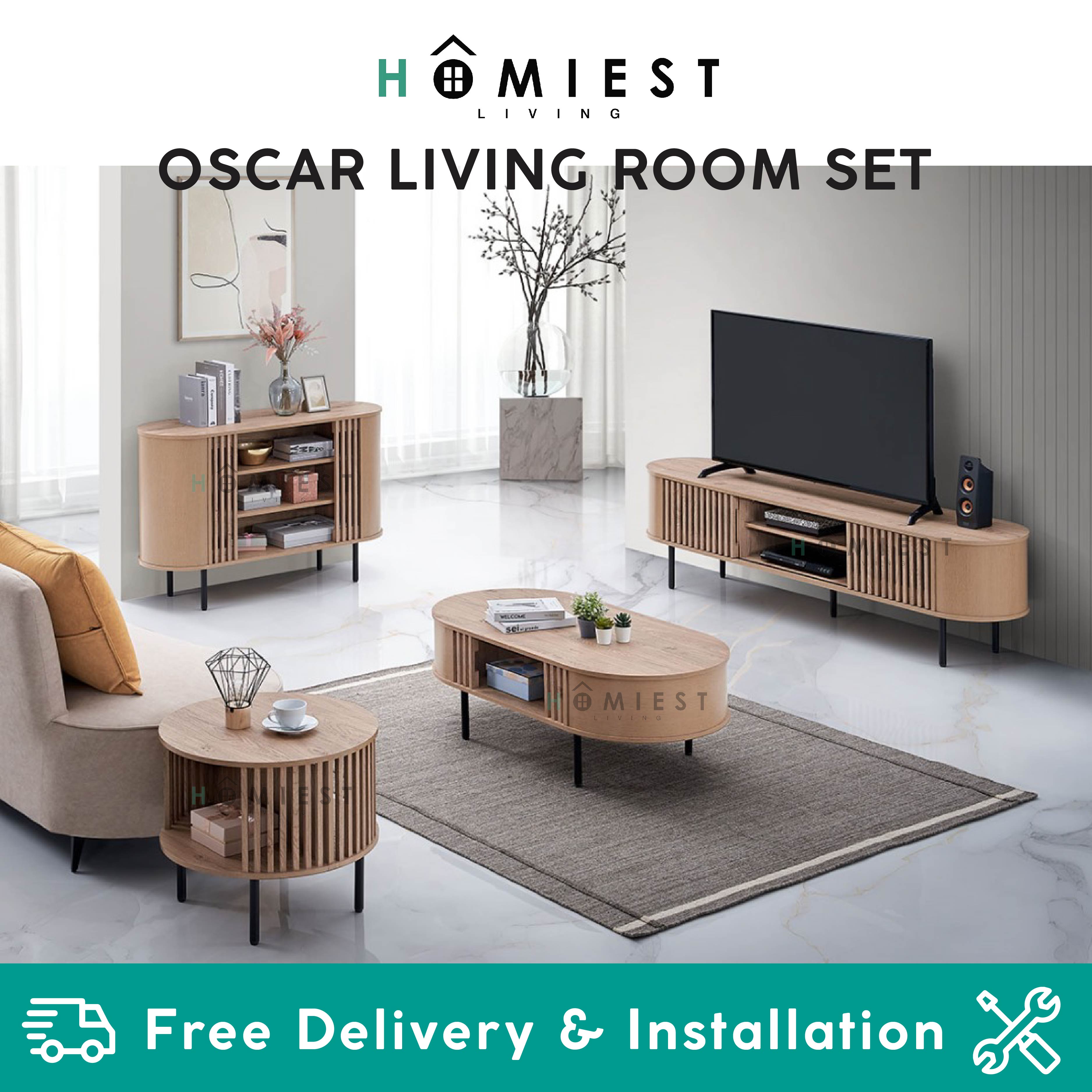 [HOMIEST] Oscar Living Room Bundle in Oat | TV Console / Cabinet ...