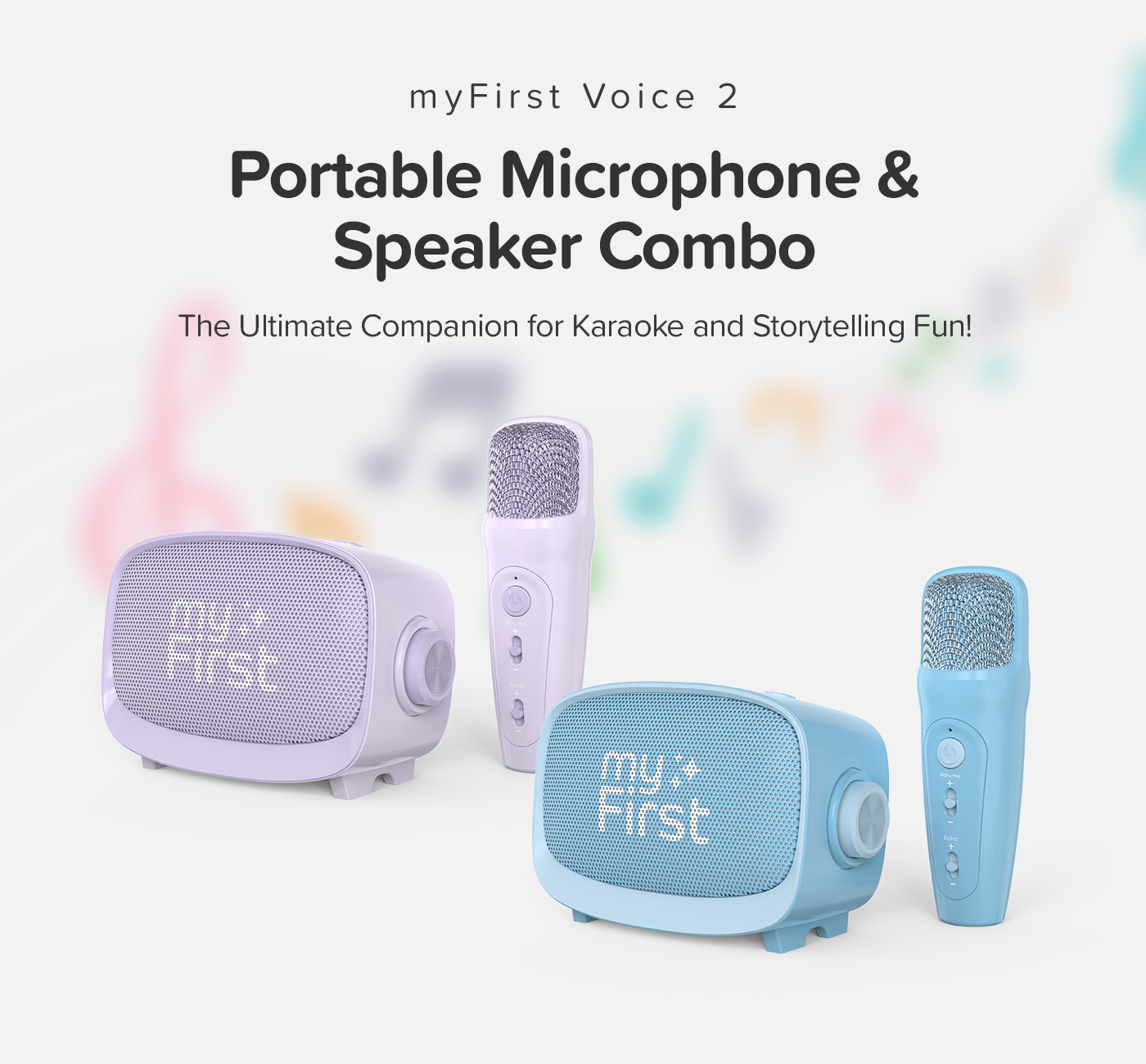 myFirst Voice 2 Portable Interactive Microphone & Wireless Speaker with Dynamic Voice Modes ...