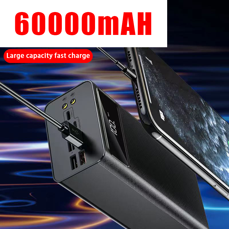 【SG】60000mAh Power Bank 4 USB Fast Charging Powerbank LED Digital ...
