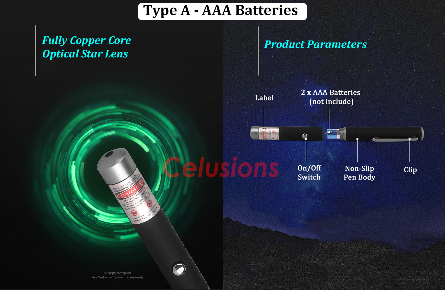 【SG Seller】 ️Laser Pointer Pen ️ USB Rechargeable AAA Batteries High ...