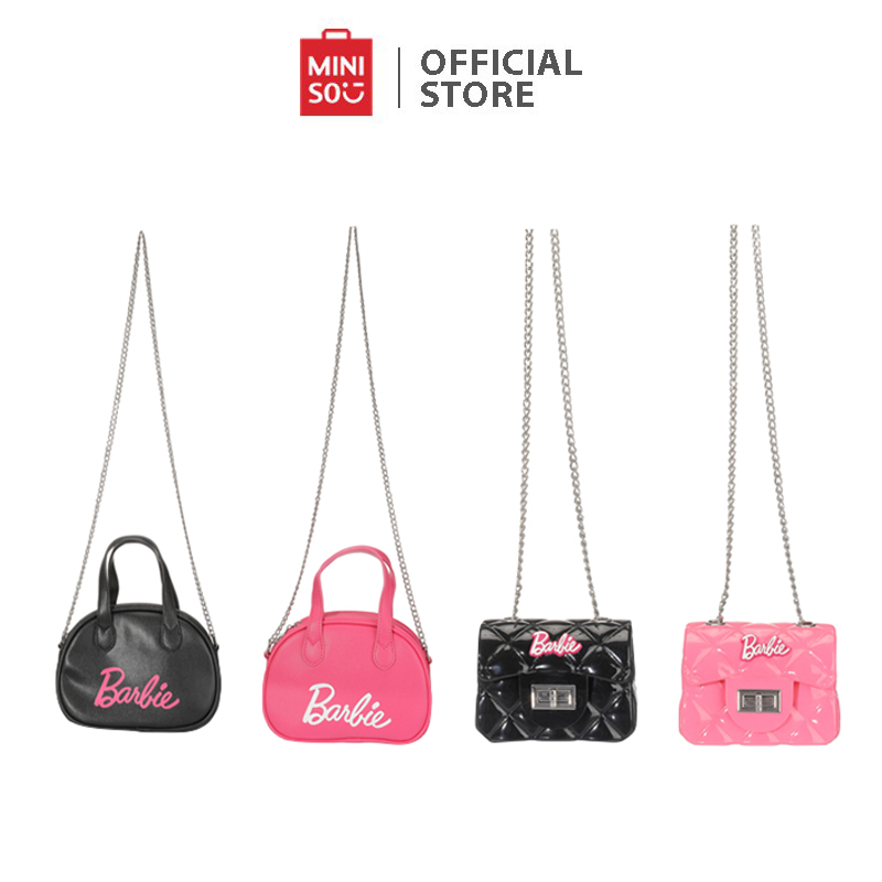MINISO Barbie & BT-21 Collection Boston Handheld Crossbody Bag (Black ...