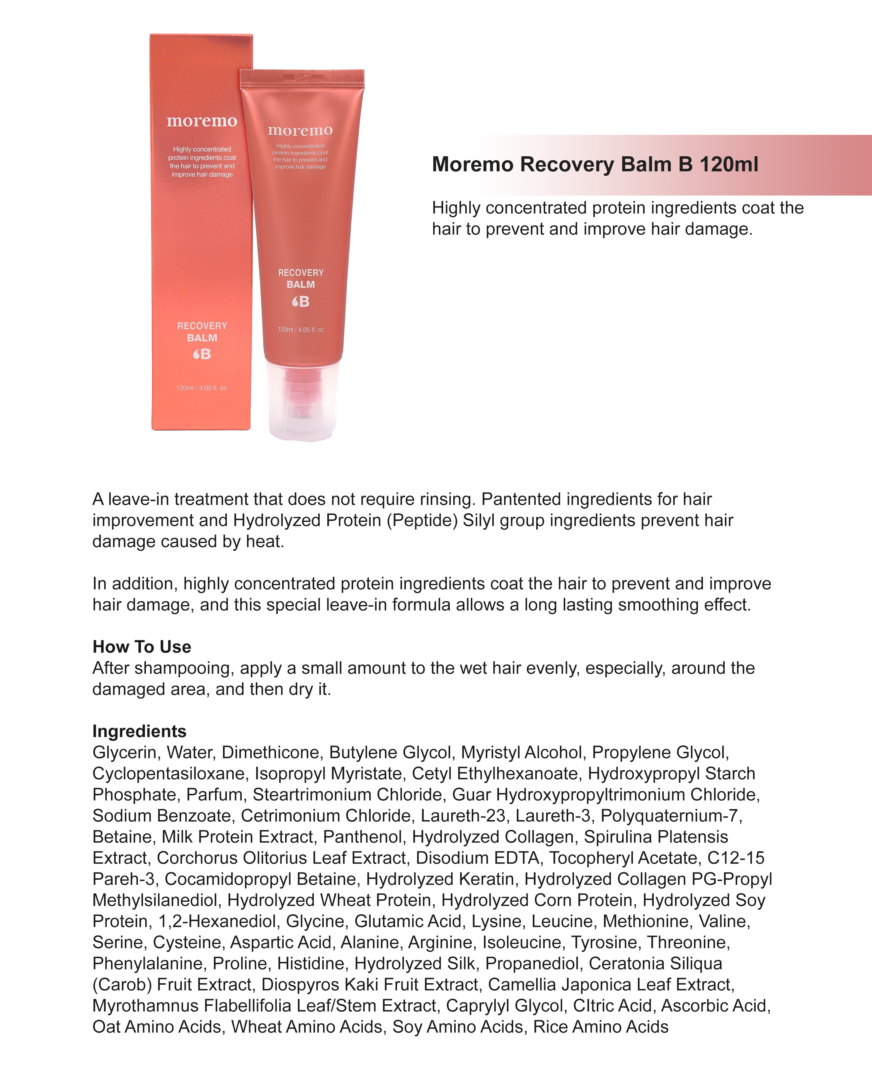 MOREMO Hair Care RELBE BEAUTY (Oil, Tonic, Treatment, Balm, Styling, Ampoule, Straightening ...