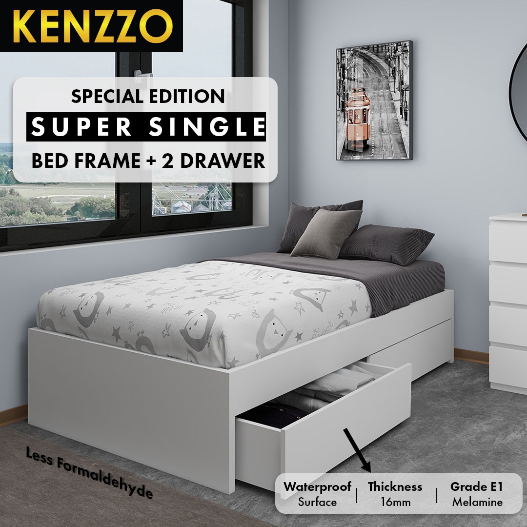 🔥Free Installation ! KENZZO : Premium Edition super single bed frame ...