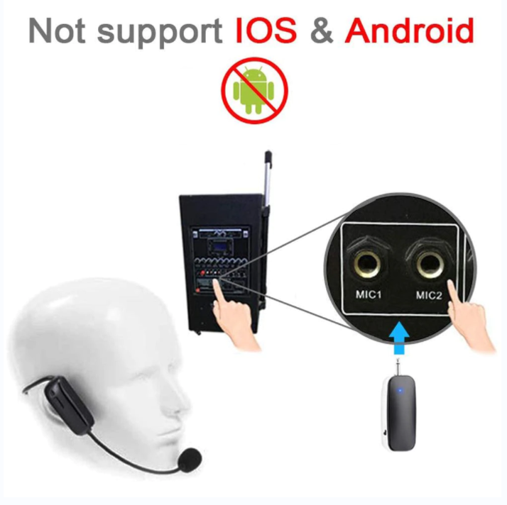 2 in 1 Handheld Wireless Microphone Professional Head-Wear Mic Voice ...