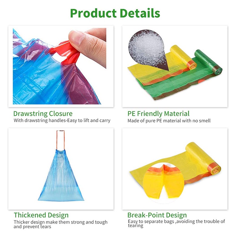 15 Pc Trash Bag Drawstring Garbage Bag Drawstring Drawstring Trash Bag ...